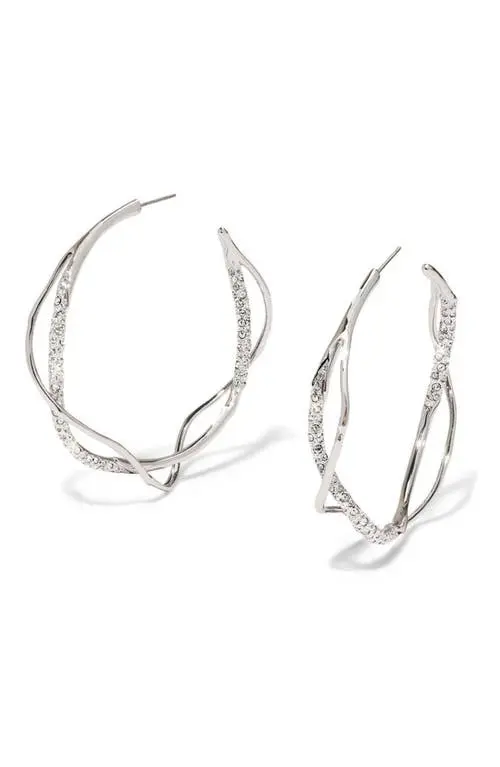 Alexis Bittar Intertwined Pavé Hoop Earrings - Champagne