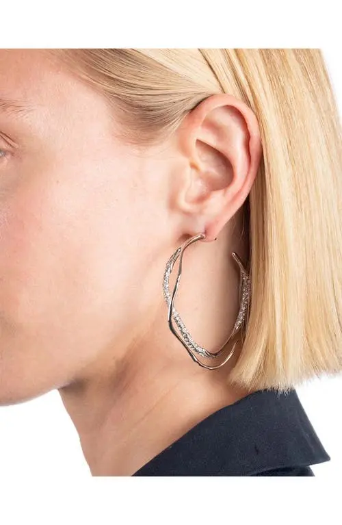 Alexis Bittar Intertwined Pavé Hoop Earrings - Champagne