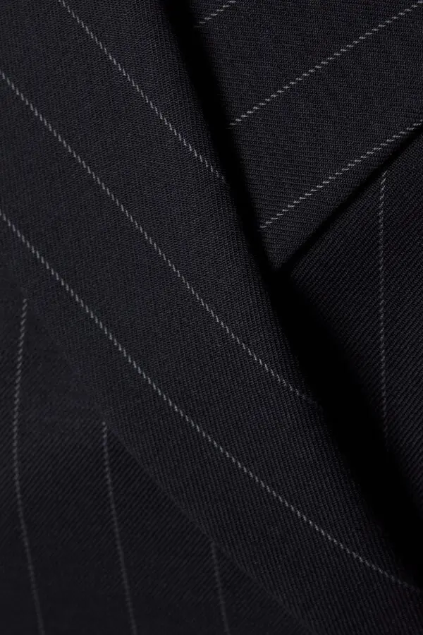 Monse Cropped Cold-shoulder Pinstriped Wool-blend Twill Jacket
