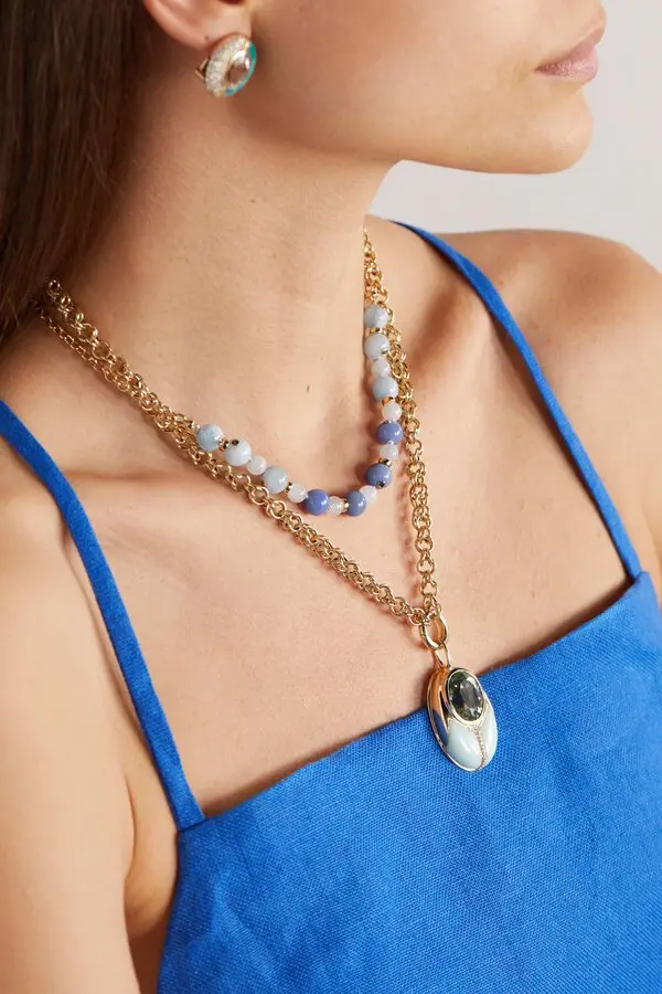 MASON AND BOOKS 14-karat Multi-stone Necklace