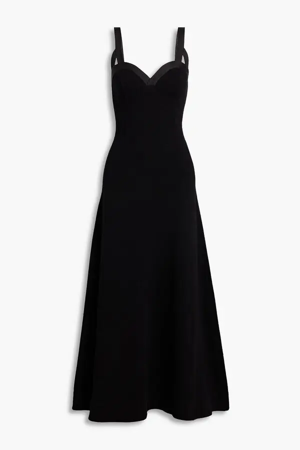 JIL SANDER Bouclé-knit Cotton-blend Maxi Dress - Black