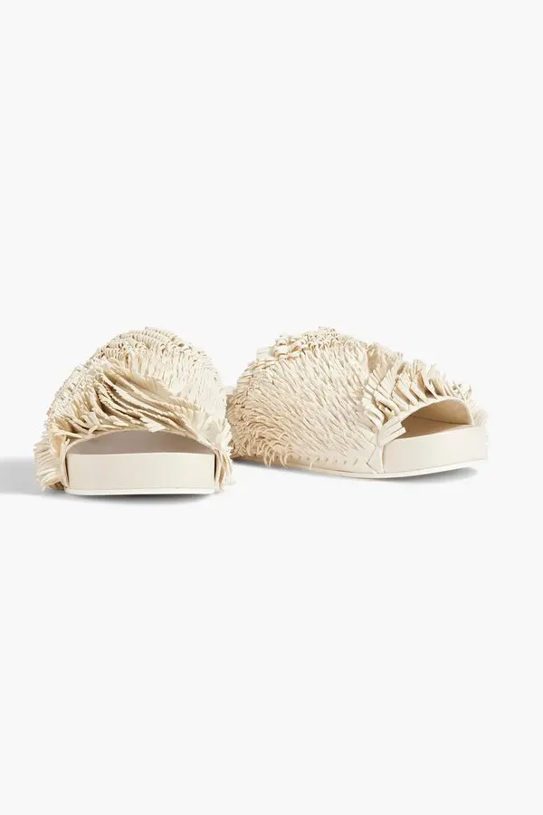 JIL SANDER Fringed Leather Slides