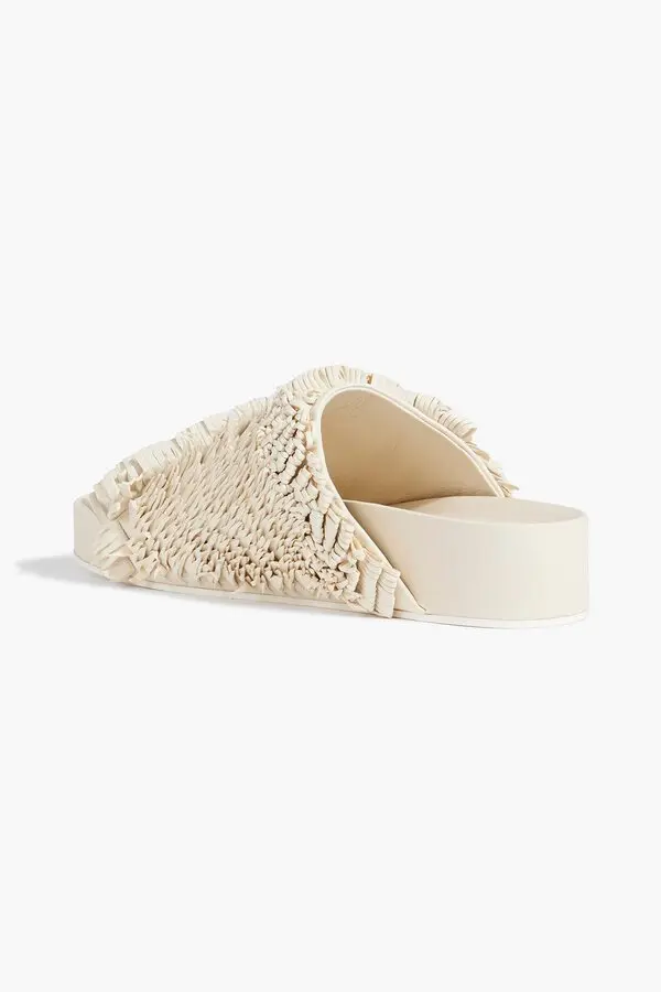 JIL SANDER Fringed Leather Slides