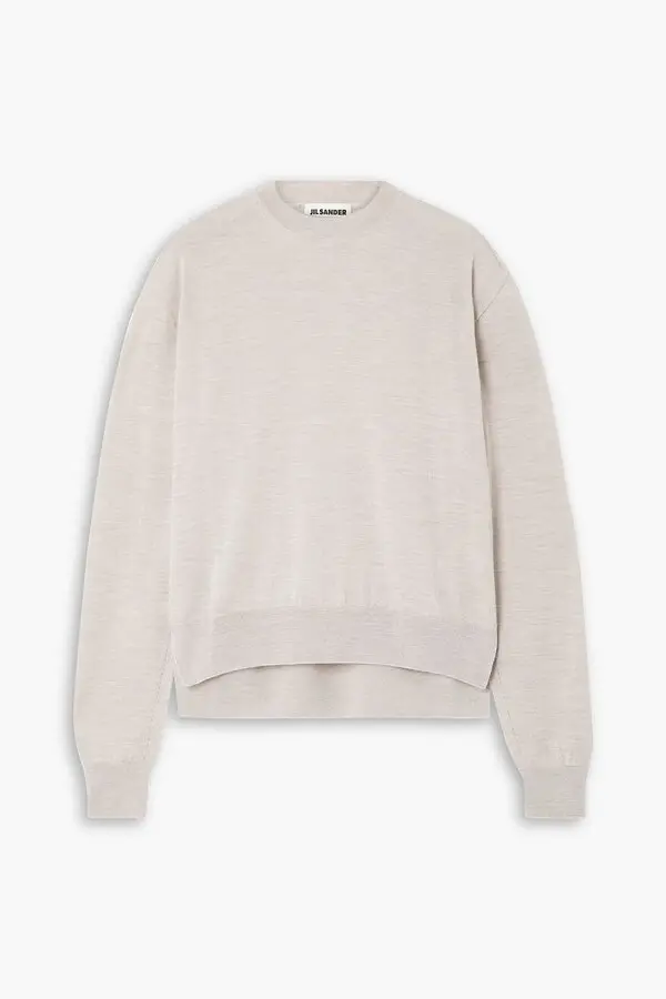 JIL SANDER Cashmere, Wool And Silkblend Sweater - Stone