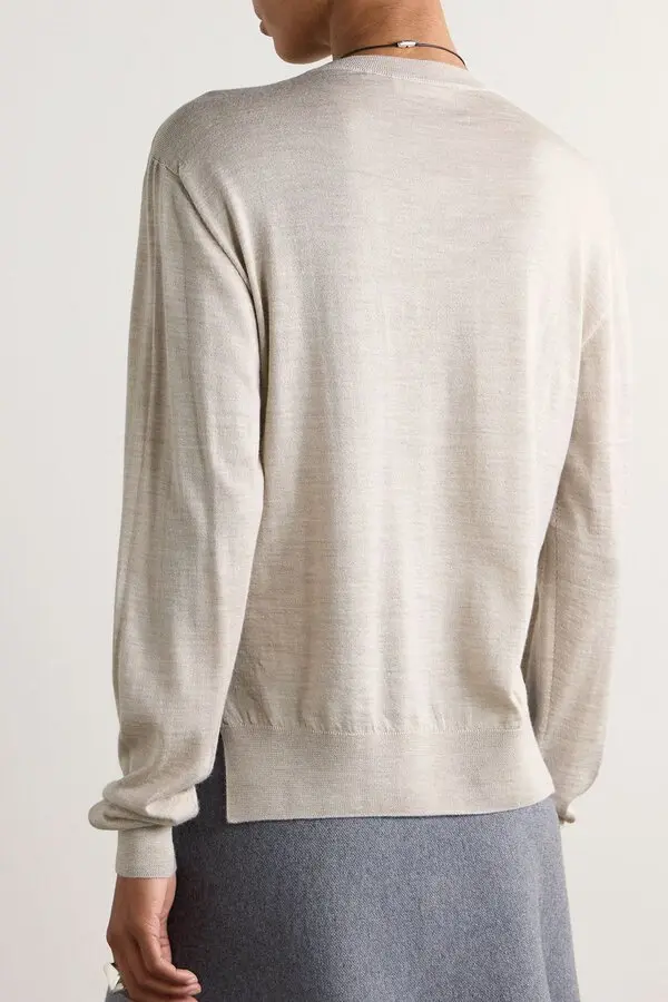 JIL SANDER Cashmere, Wool, And Silk-blend Sweater - Stone