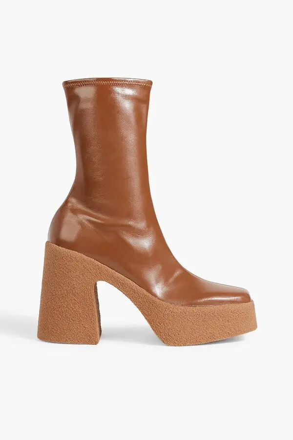 Stella McCartney Skyla Faux Stretch-leather Platform Ankle Boots