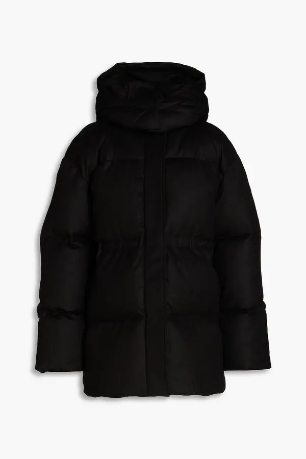 JOSEPH Dorset Quilted Wool, Tencel™ And Cashmereblend Flannel Hooded Down Coat - Black