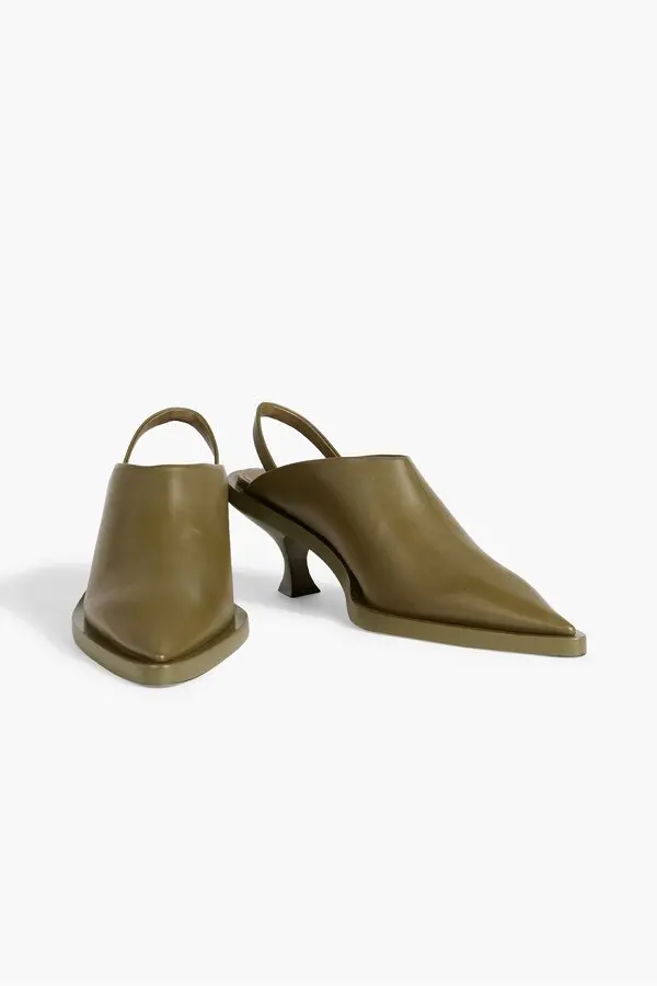 JIL SANDER Leather Slingback Pumps
