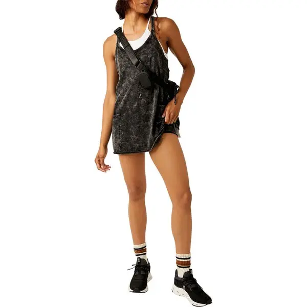 Free People Hot Shot Racerback Romper - Black