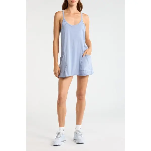 Free People Hot Shot Racerback Romper - Blue Ash
