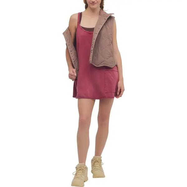 Free People Hot Shot Racerback Romper - Brick