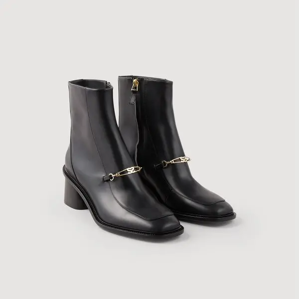 Sandro Leather Ankle Boots