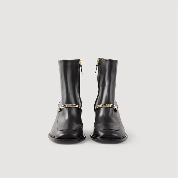 Sandro Leather Ankle Boots