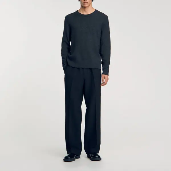 Sandro Fancy Knit Wool Sweater - Storm
