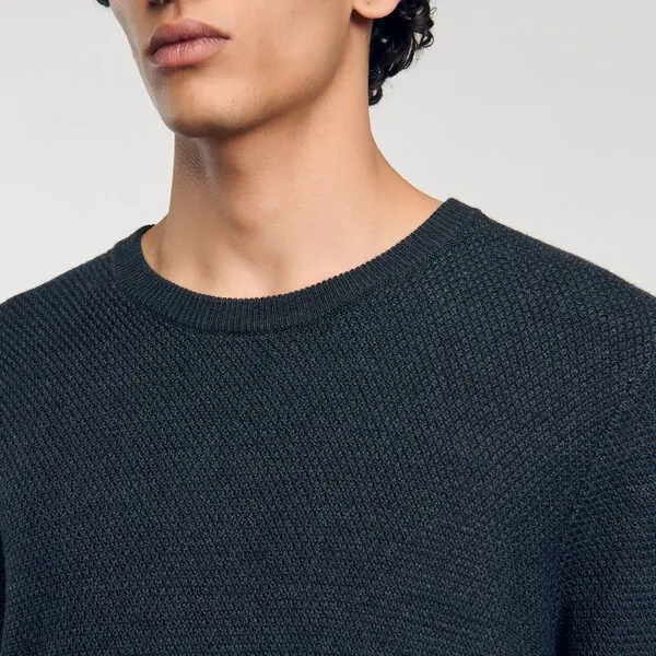 Sandro Fancy Knit Wool Sweater - Storm