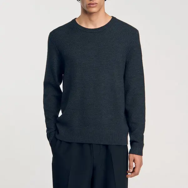 Sandro Fancy Knit Wool Sweater - Storm