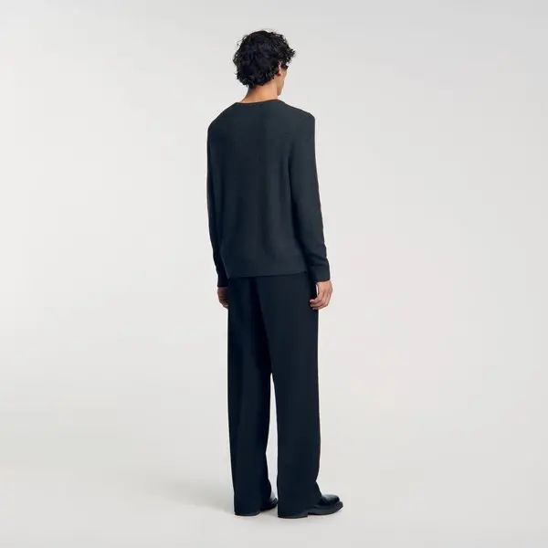 Sandro Fancy Knit Wool Sweater - Storm