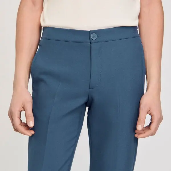 Sandro Straight-leg Technical Fabric Trousers - Thunderstorm Blue