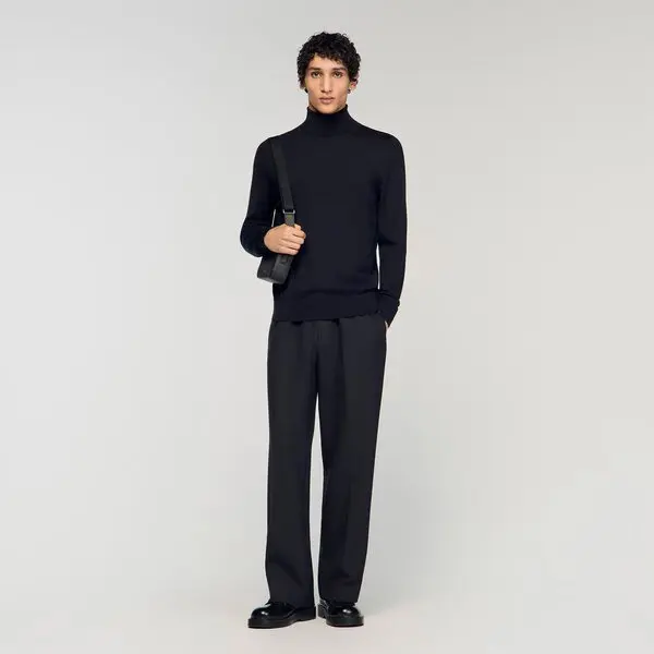 Sandro Turtleneck Wool Sweater - Black