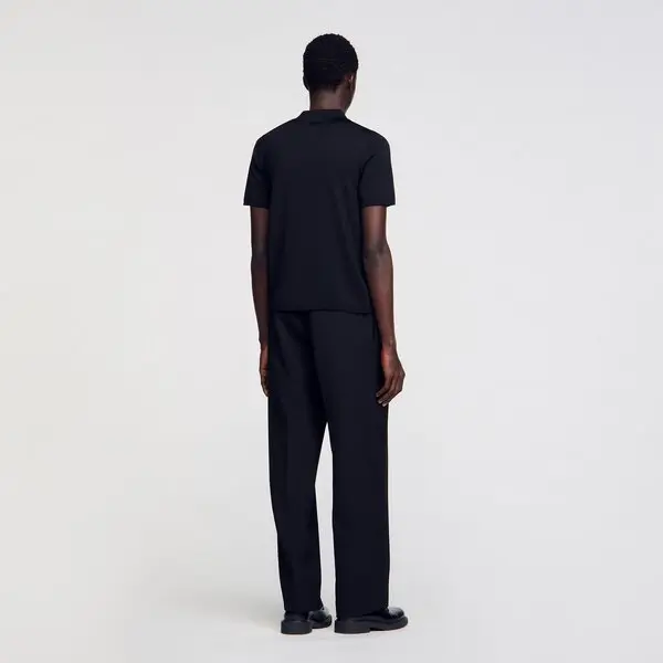 Sandro Short-sleeve Knitted Polo Shirt - Black