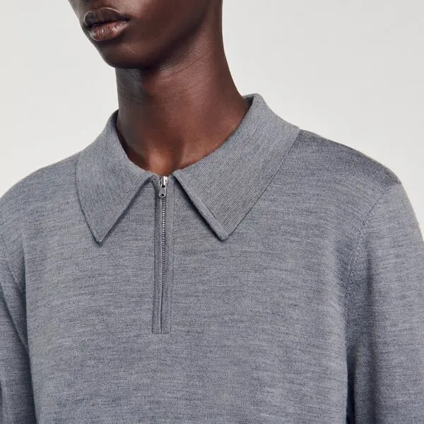 Sandro Knitted Polo Sweater