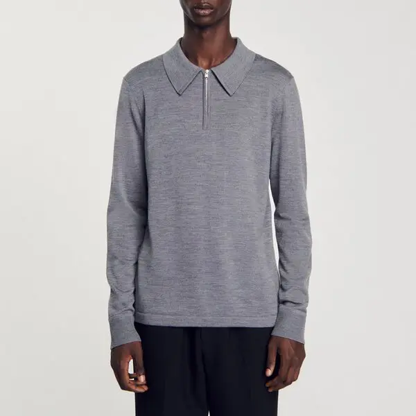 Sandro Knitted Polo Sweater