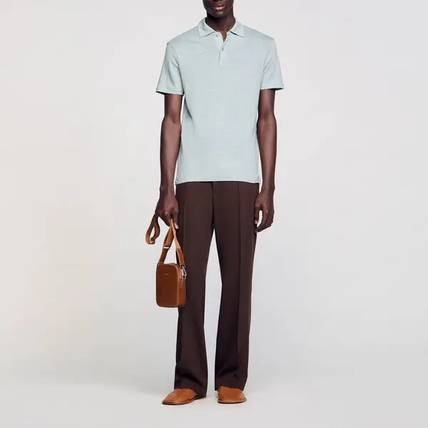 Sandro Linen Polo Shirt - Chambray