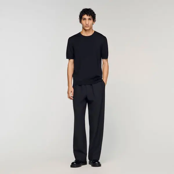 Sandro Knitted T-shirt - Black