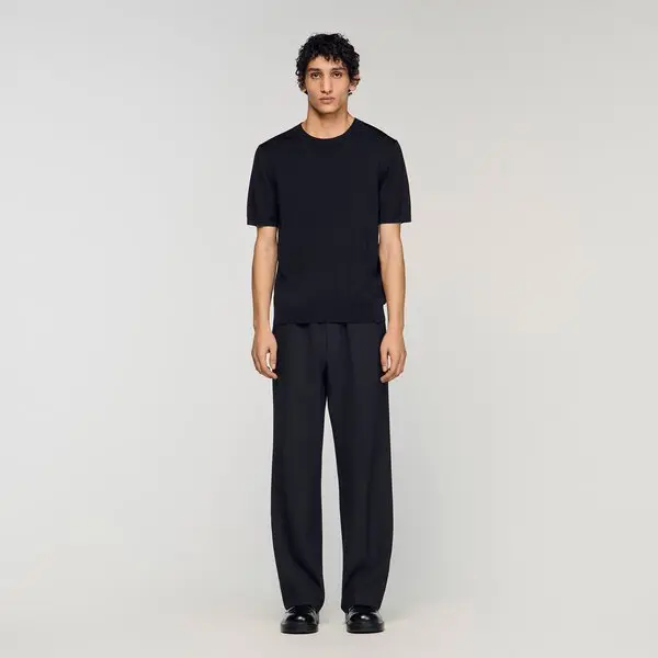 Sandro Knitted T-shirt - Black