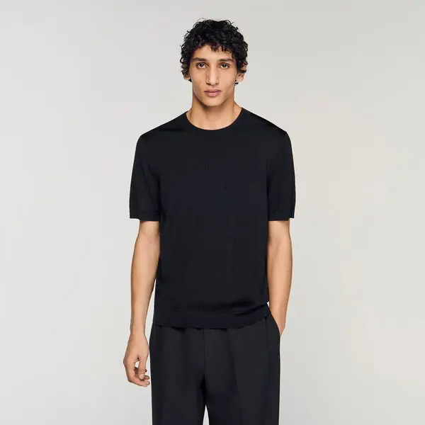 Sandro Knitted T-shirt - Black