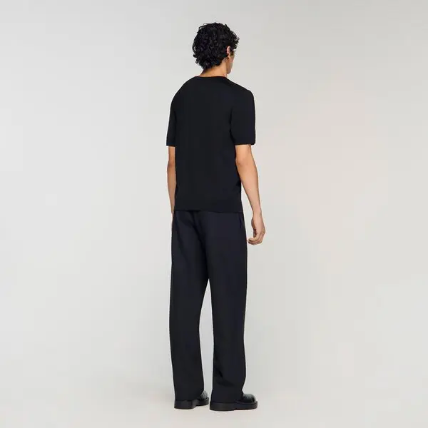 Sandro Knitted T-shirt - Black