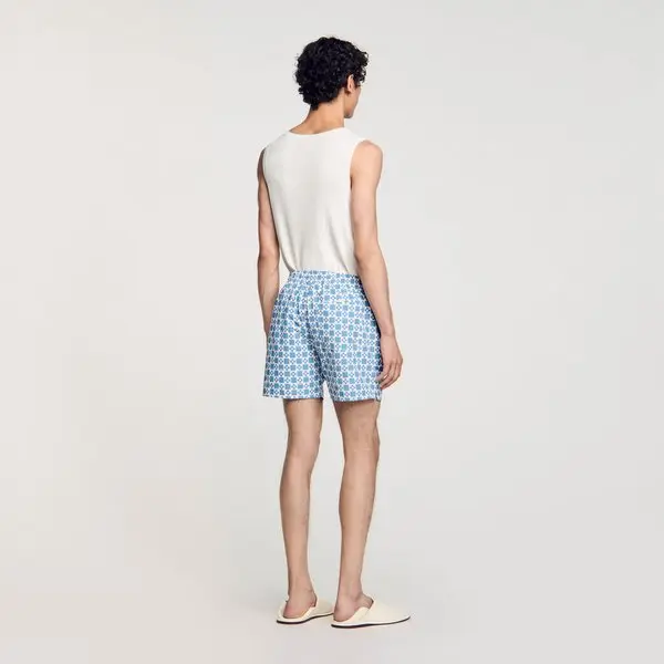 Sandro Square Cross Swim Shorts - Blue Sky