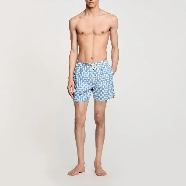 Sandro Square Cross Swim Shorts - Blue Sky