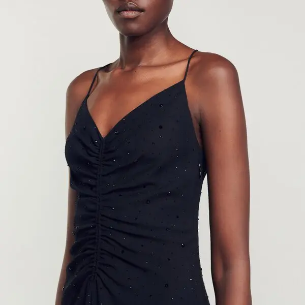 Sandro Rhinestone Long Dress