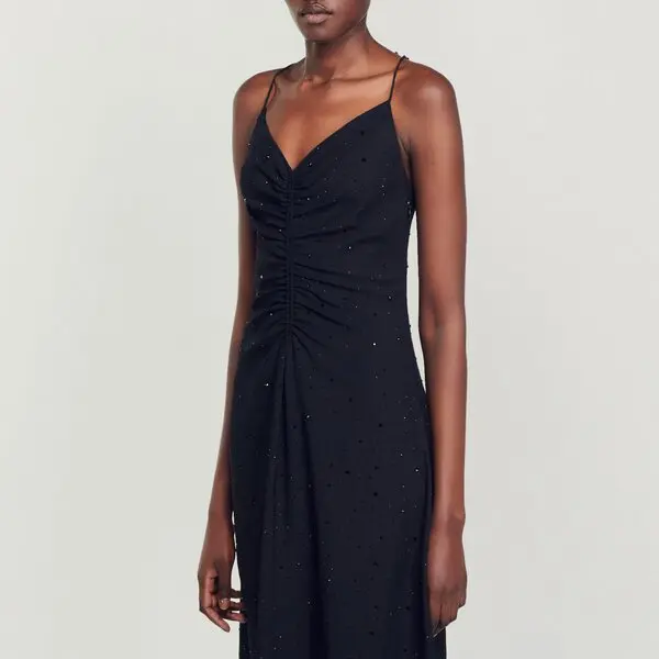 Sandro Rhinestone Long Dress