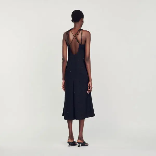 Sandro Rhinestone Long Dress