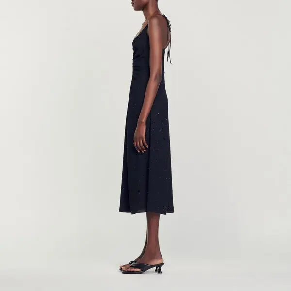 Sandro Rhinestone Long Dress