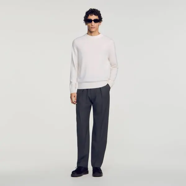 Sandro Cashmere Pullover Sweater - Ecru