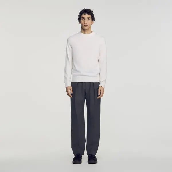 Sandro Cashmere Pullover Sweater - Ecru