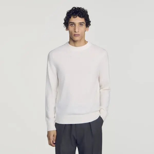 Sandro Cashmere Pullover Sweater - Ecru