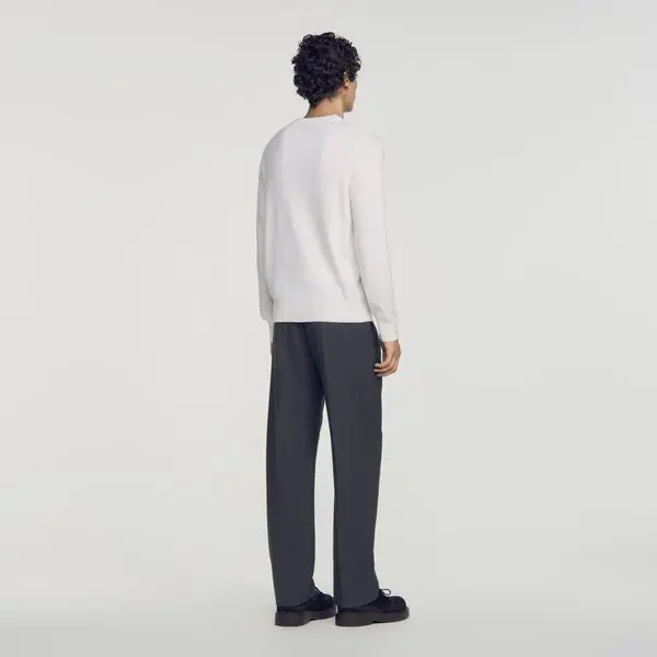 Sandro Cashmere Pullover Sweater - Ecru