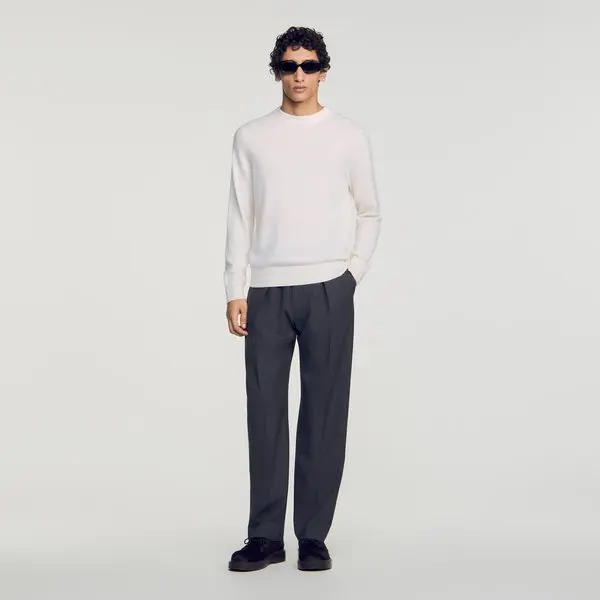 Sandro Cashmere Pullover Sweater - Ecru