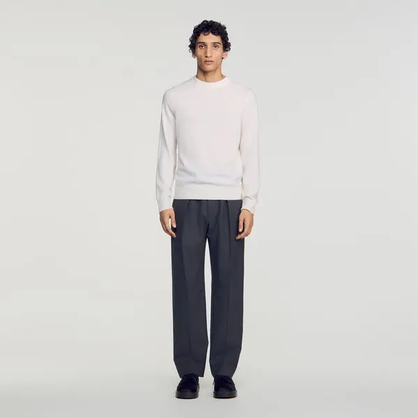 Sandro Cashmere Pullover Sweater - Ecru
