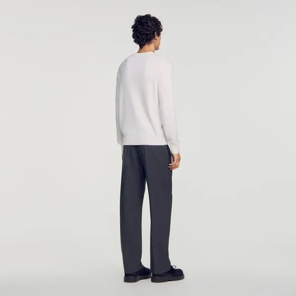 Sandro Cashmere Pullover Sweater - Ecru