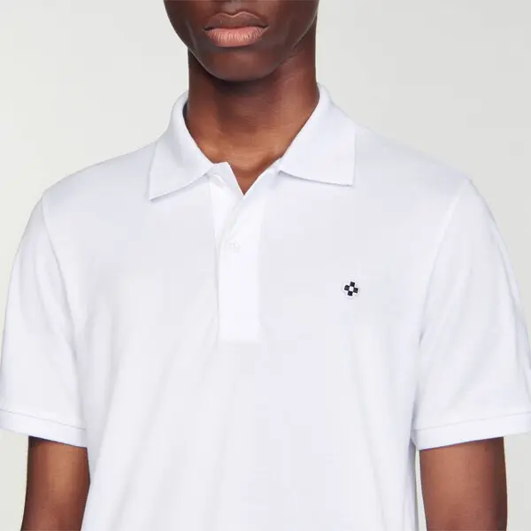 Sandro Polo Shirt With Square Cross Patch