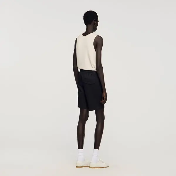Sandro Cotton Drawstring Shorts - Black