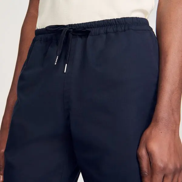 Sandro Cotton Drawstring Shorts - Midnight Blue