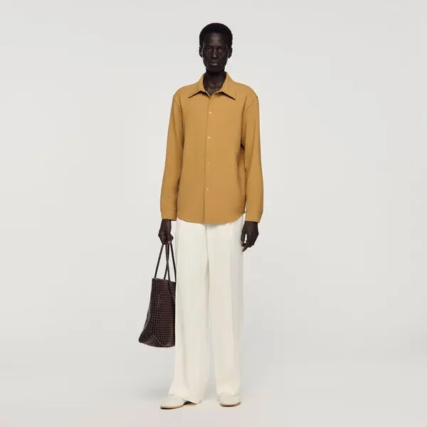 Sandro Long-sleeved Jersey Shirt - Nut