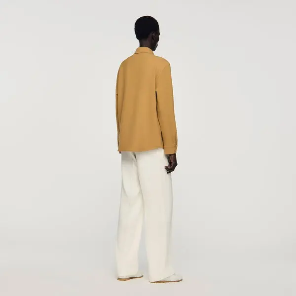 Sandro Long-sleeved Jersey Shirt - Nut