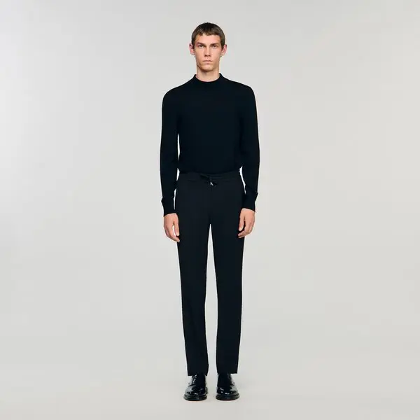 Sandro Straight-leg Trousers - Black